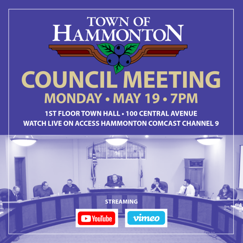 Town Council Meeting Agenda May 19th, 2025 – Town of Hammonton