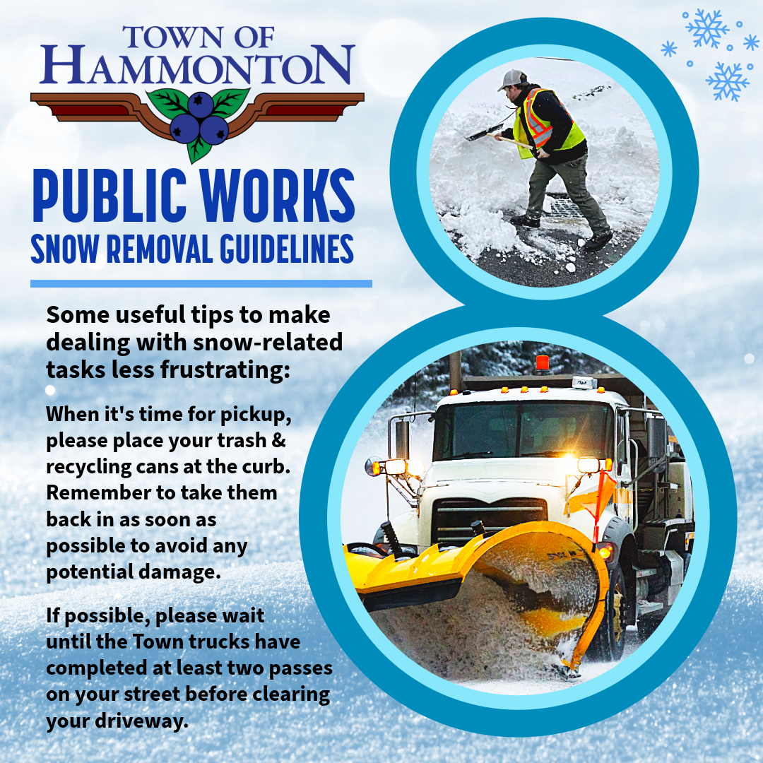 PSA: Public Works – Snow Removal Guidelines – Town of Hammonton